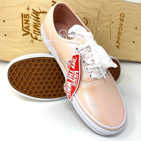 Vans | Shoes | Vans Authentic Pearl Leather Cream Pink Womens | Poshmark